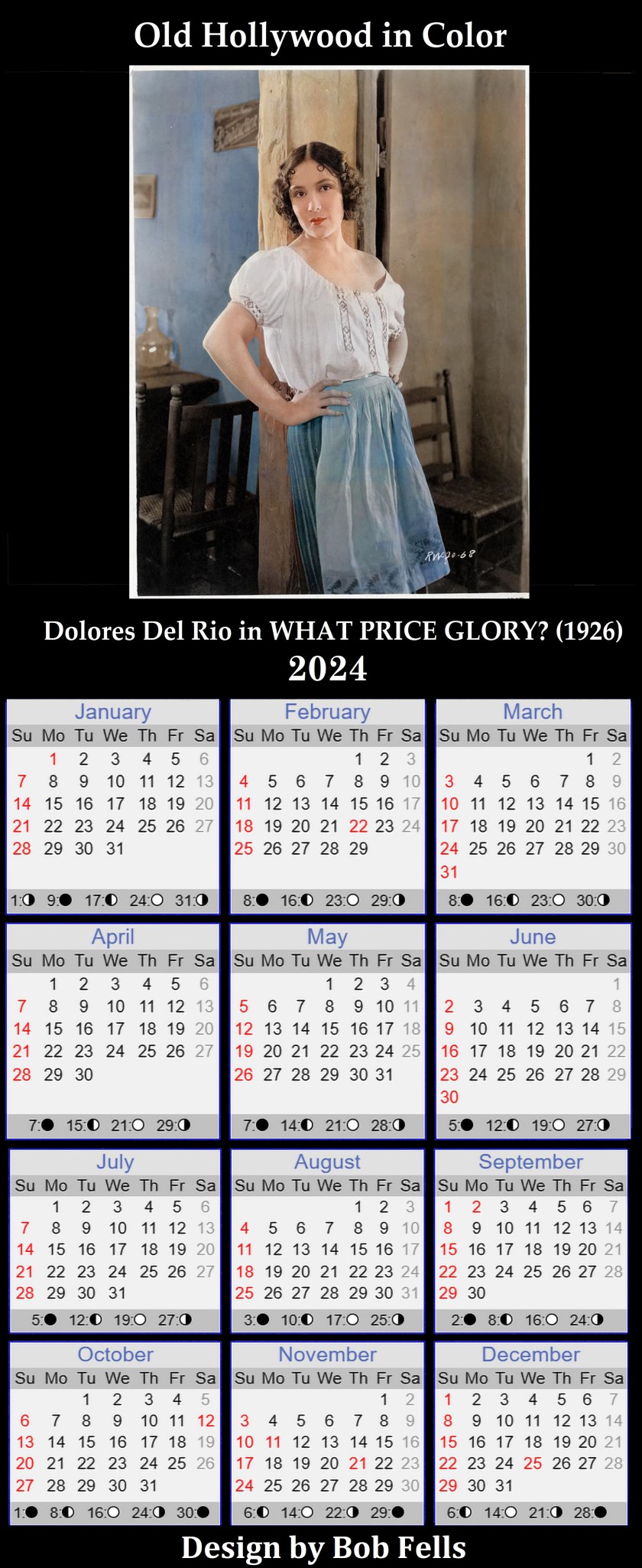 2024 Old Hollywood in Color Calendars | OLD HOLLYWOOD IN COLOR